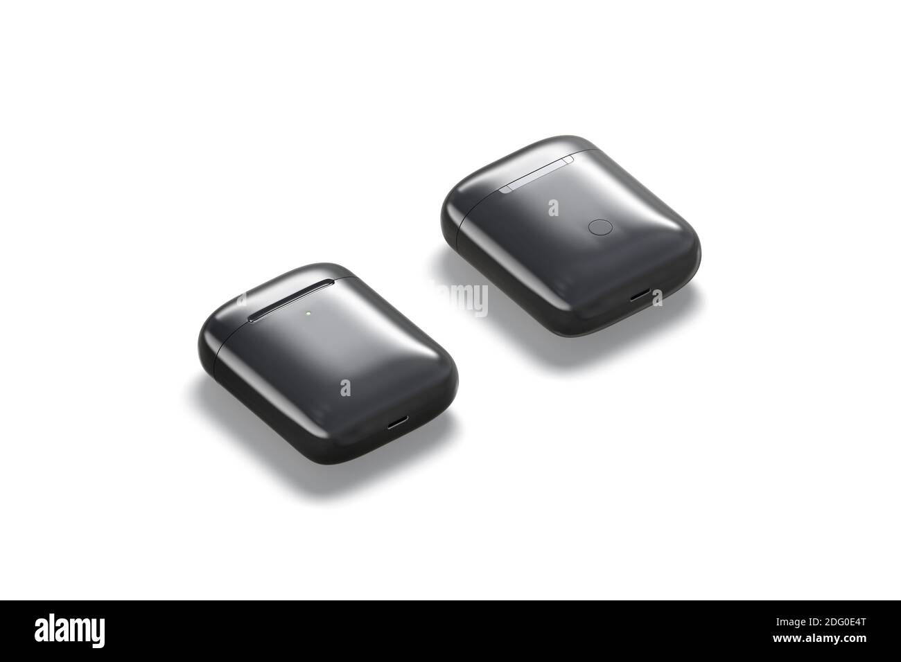 Blank black closed case mockup, side view, front and back, 3d rendering ...