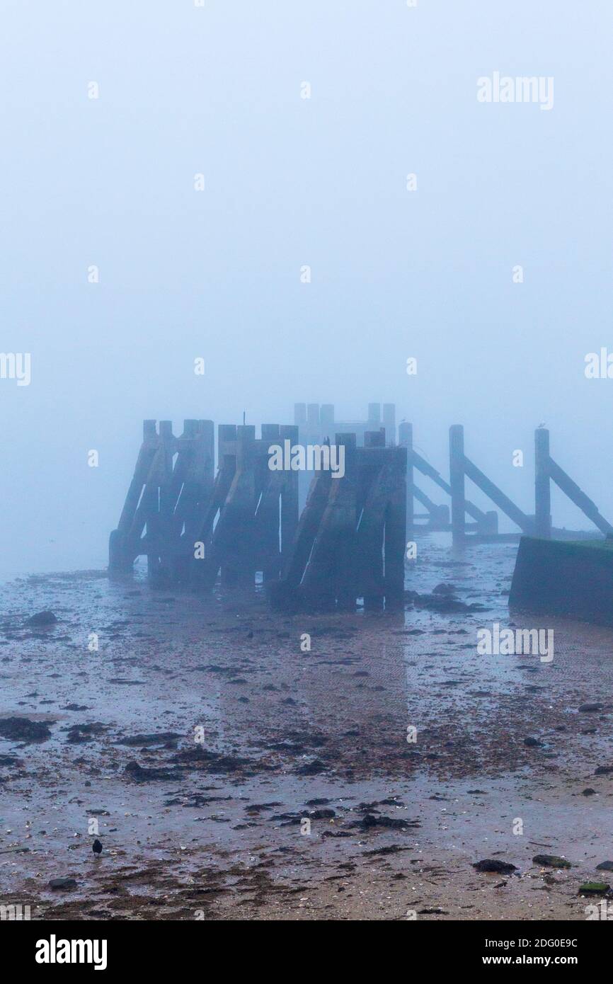 Remnants of Mooring at Gog's Berth on Thames Estuary formerly Used by ...