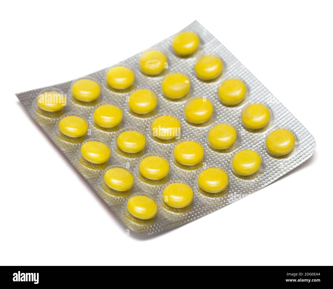 Blister pack yellow white Cut Out Stock Images & Pictures - Alamy