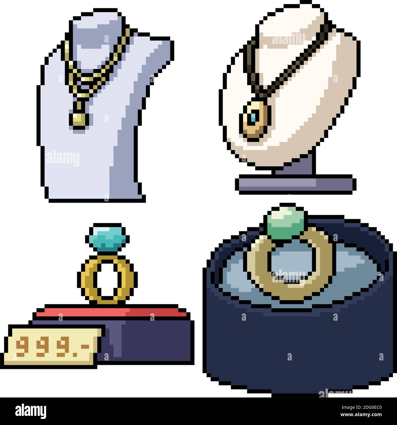 Pixel jewelry Stock Vector Images - Alamy