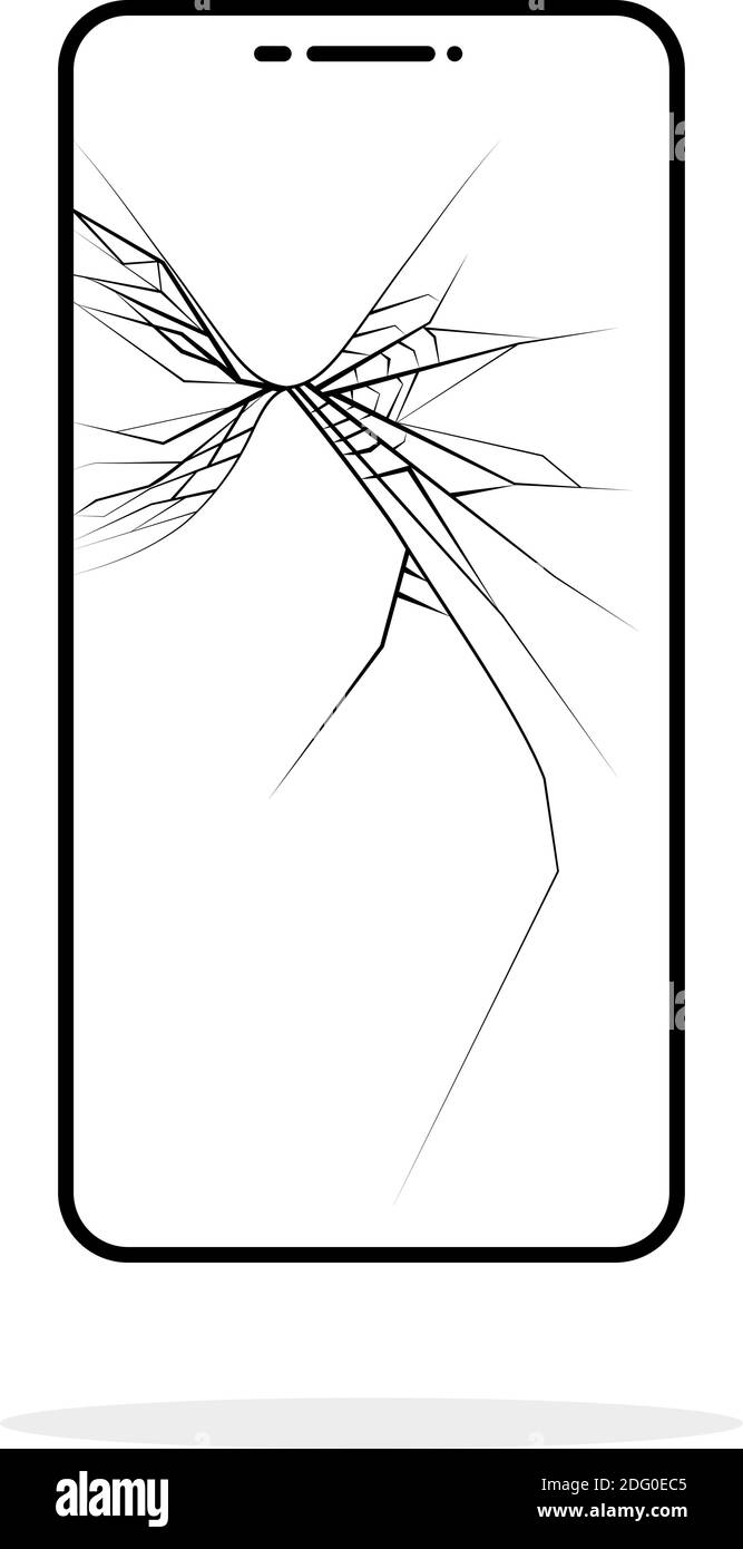 Smashed shattered broken screen Black and White Stock Photos & Images ...