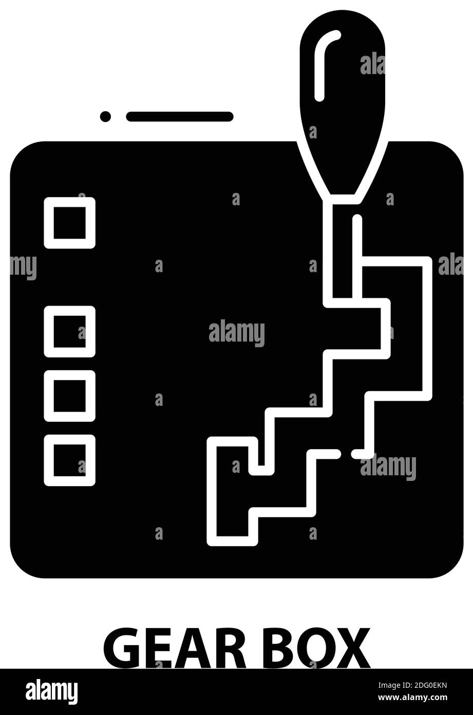 gear box icon, black vector sign with editable strokes, concept ...