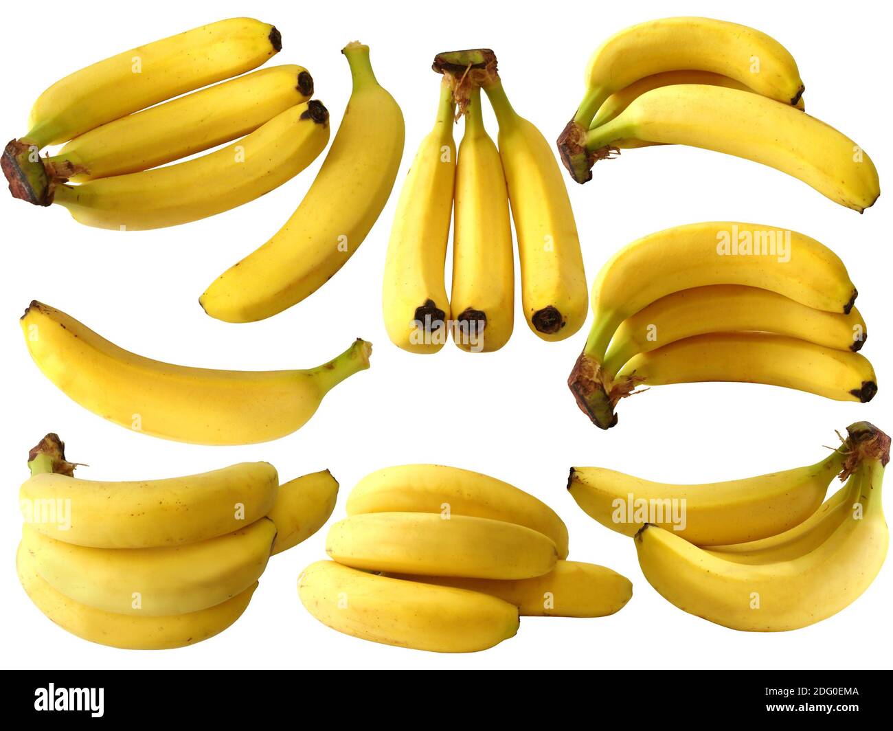 Collection of isolated banana on white background Stock Photo - Alamy