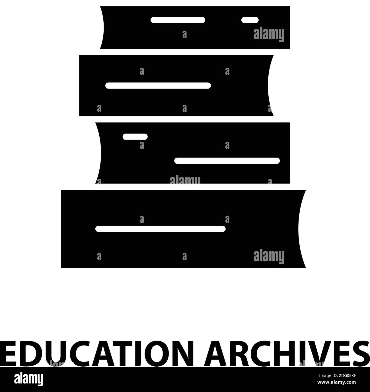 education archives icon, black vector sign with editable strokes ...