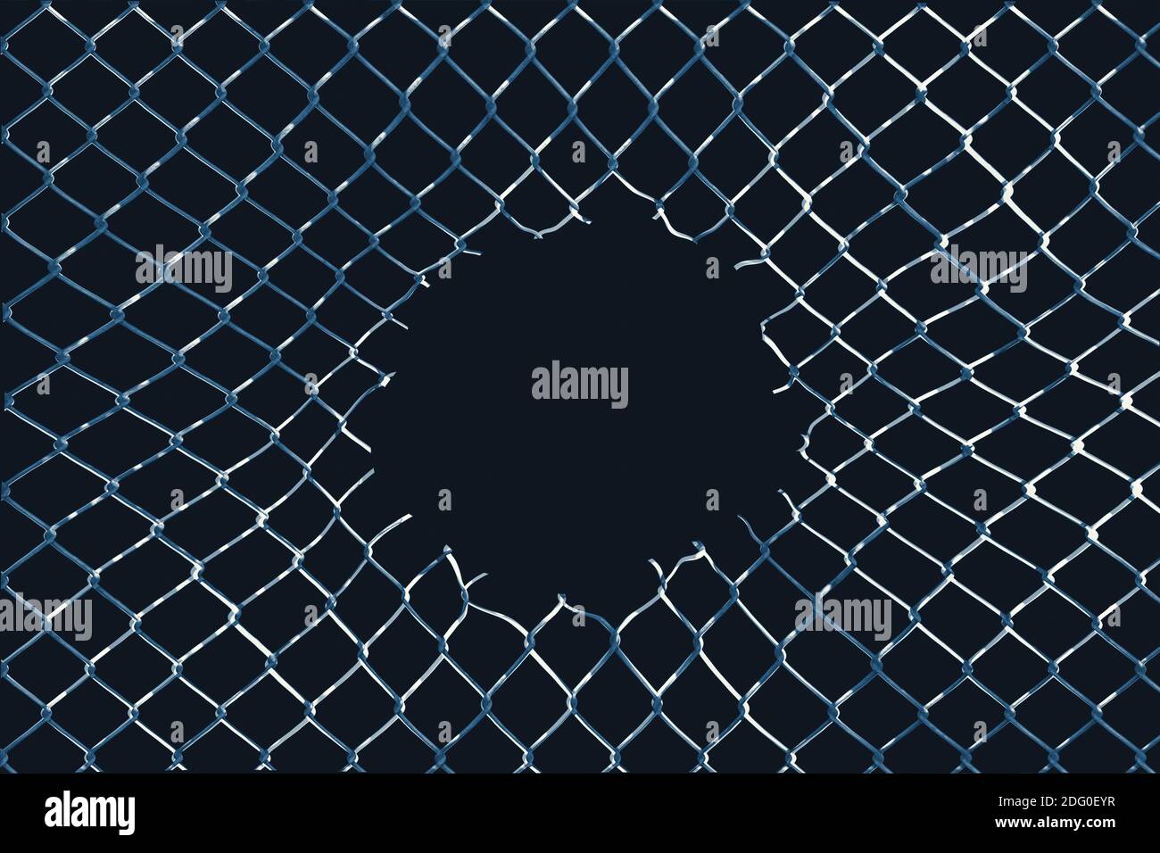 Chain link fence hole hi-res stock photography and images - Alamy