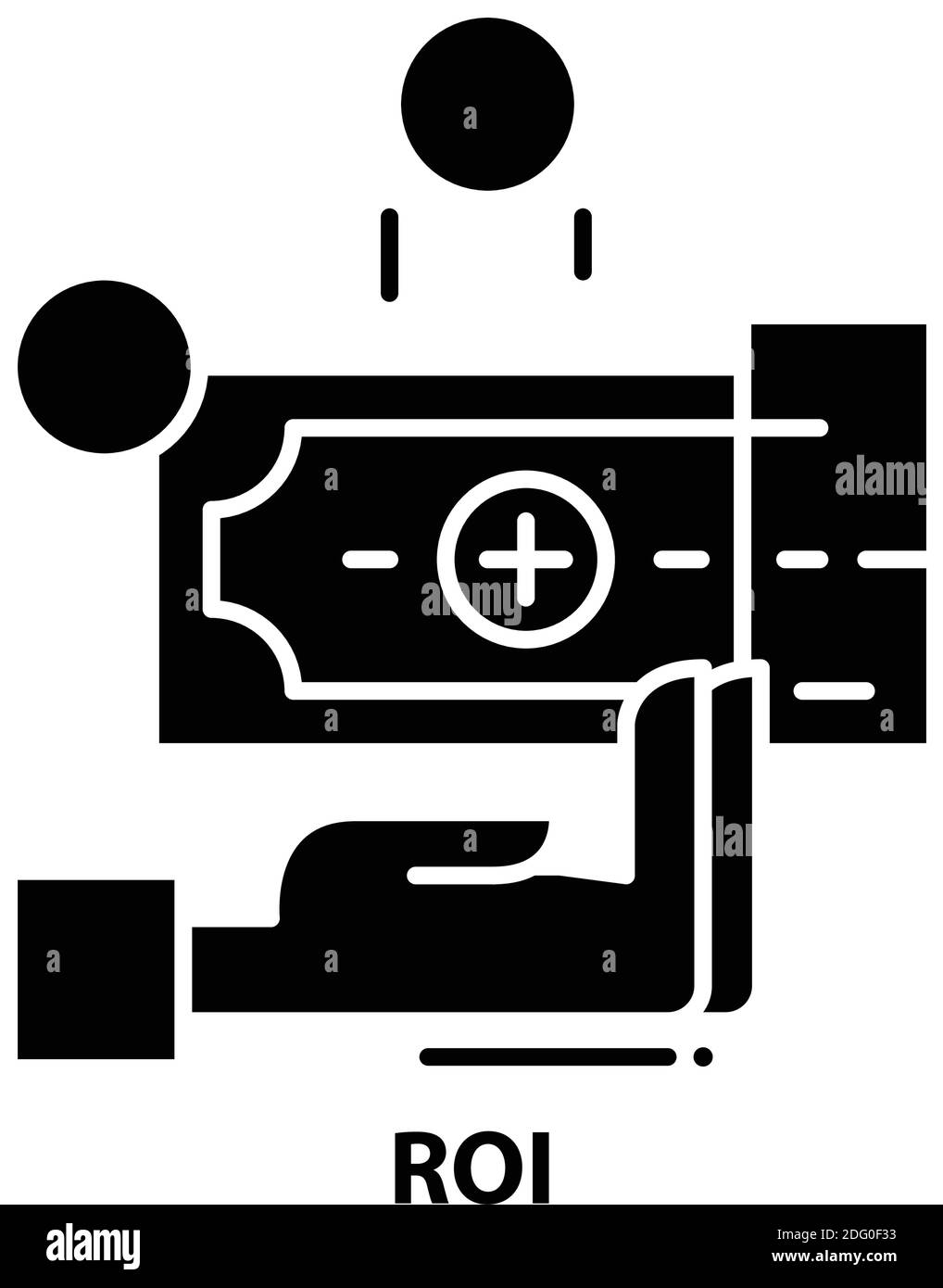 ROI icon, black vector sign with editable strokes, concept illustration ...