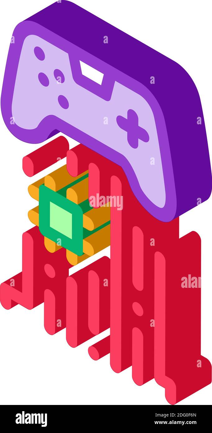 game controller chip isometric icon vector illustration Stock Vector ...