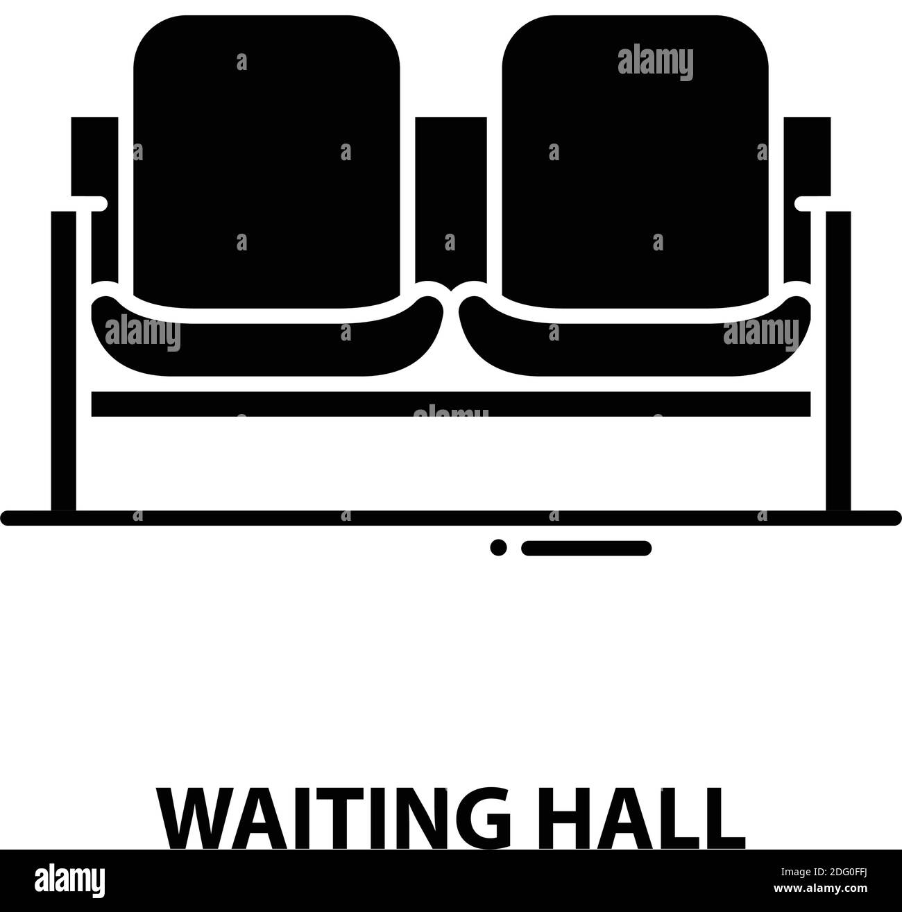 waiting hall icon, black vector sign with editable strokes, concept ...