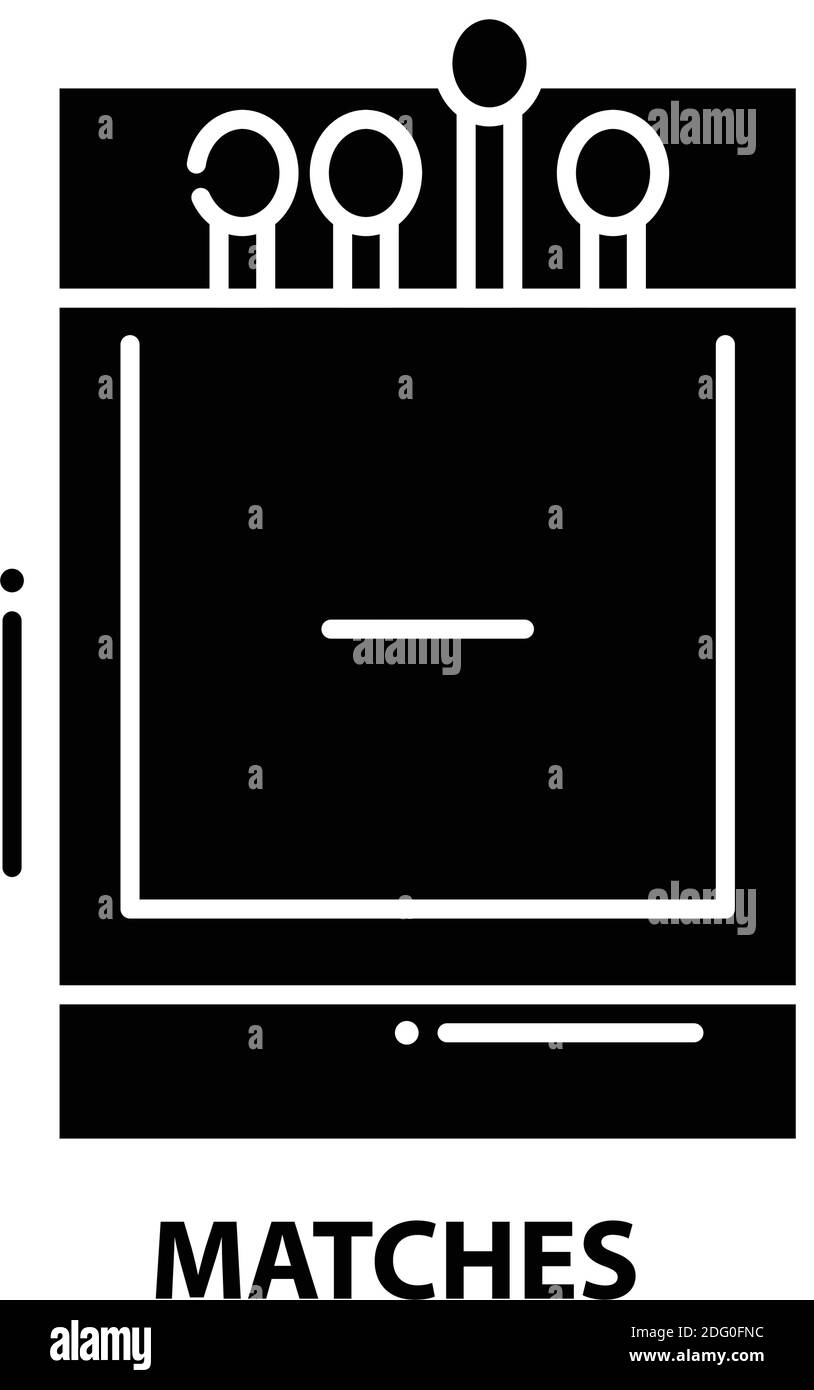 matches icon, black vector sign with editable strokes, concept ...