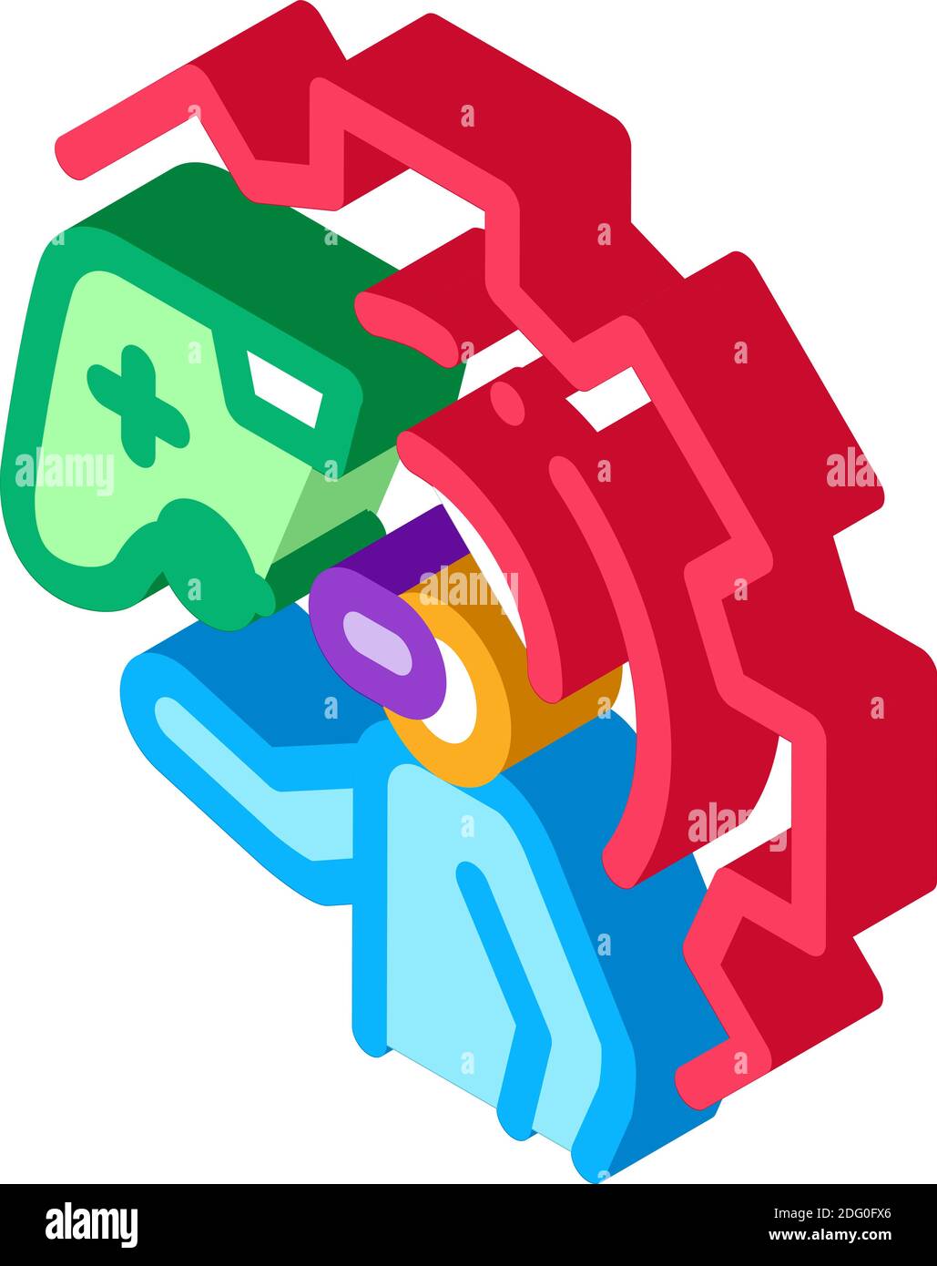 game development and testing isometric icon vector illustration Stock ...