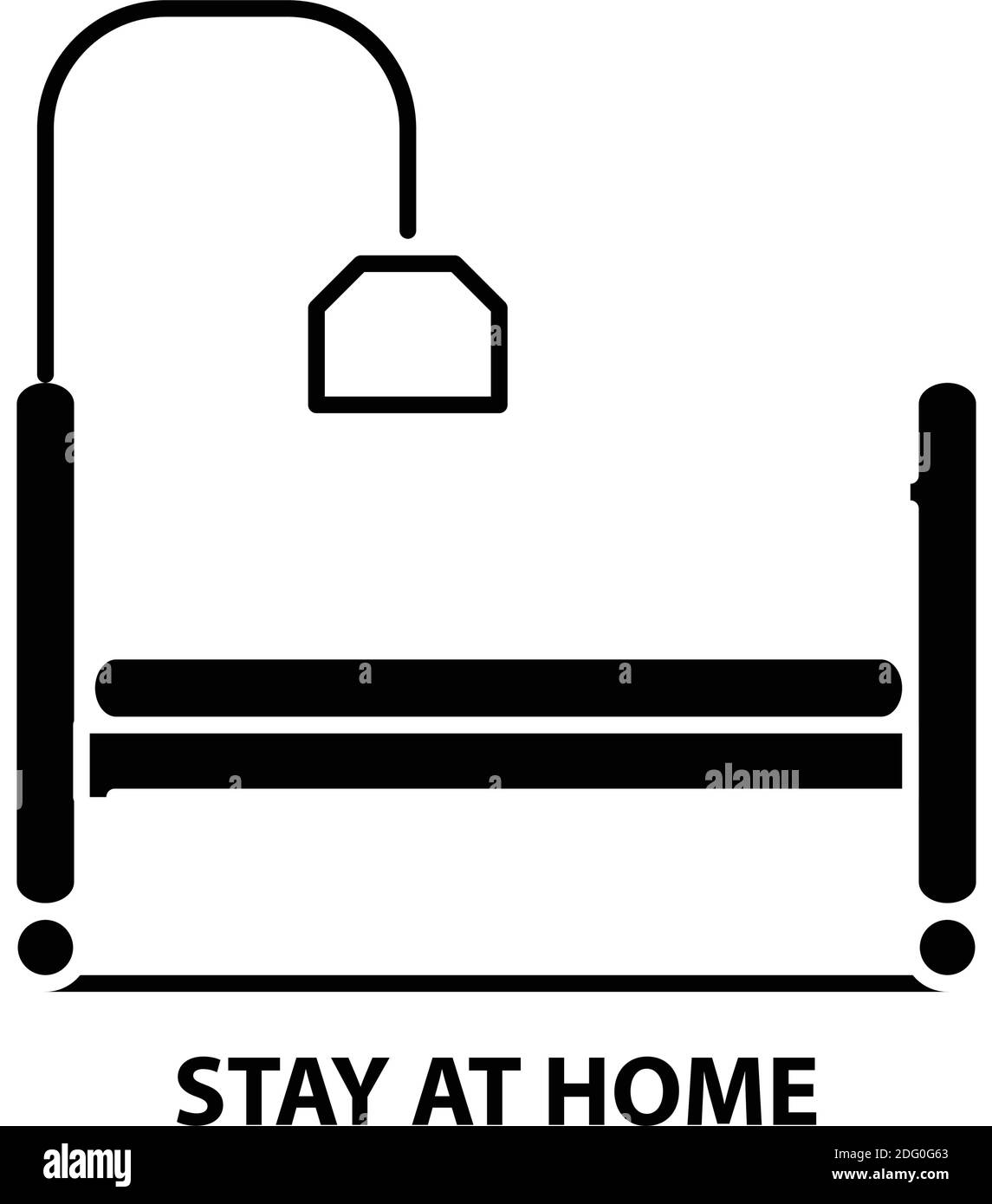 stay at home icon, black vector sign with editable strokes, concept ...