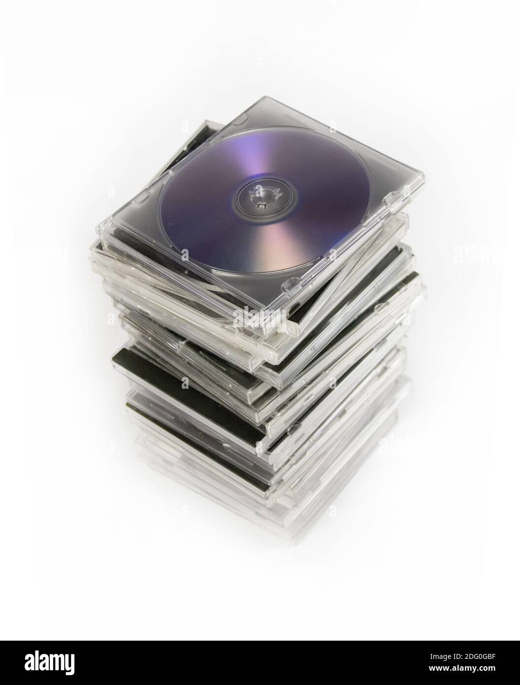 Stack of cd cases isolated Stock Photo - Alamy