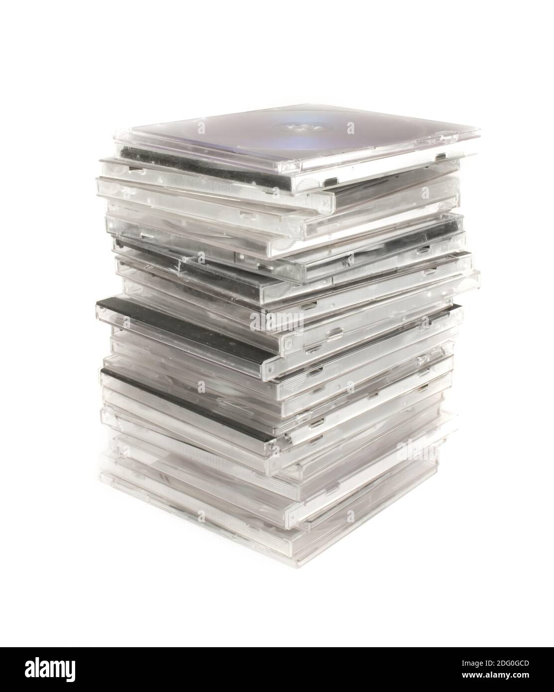 Stack of cd cases isolated Stock Photo - Alamy