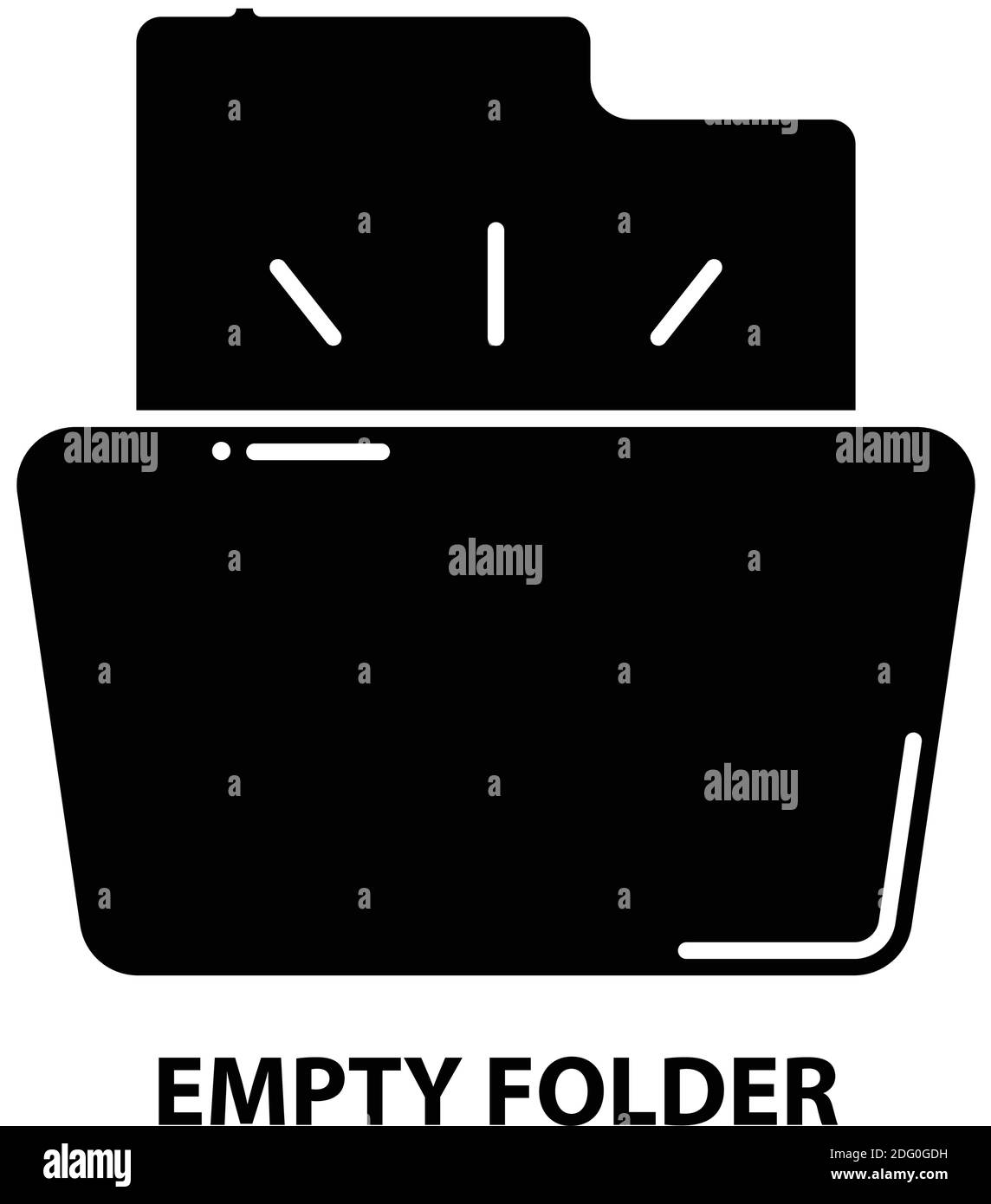 empty folder icon, black vector sign with editable strokes, concept ...