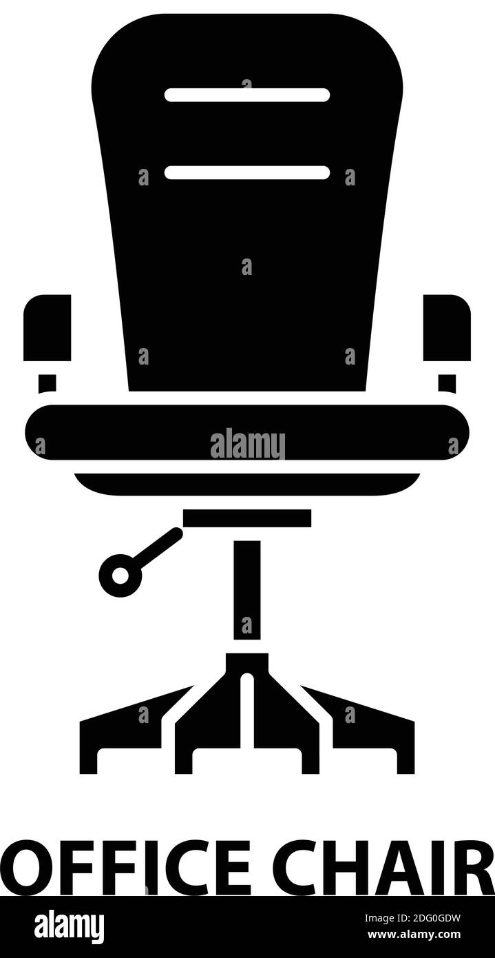 office chair symbol icon, black vector sign with editable strokes ...