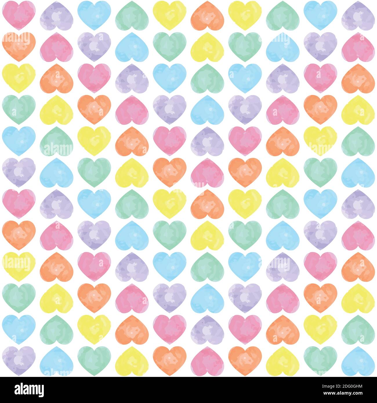 Seamless vector pattern with small multicolored hearts. the colors of ...