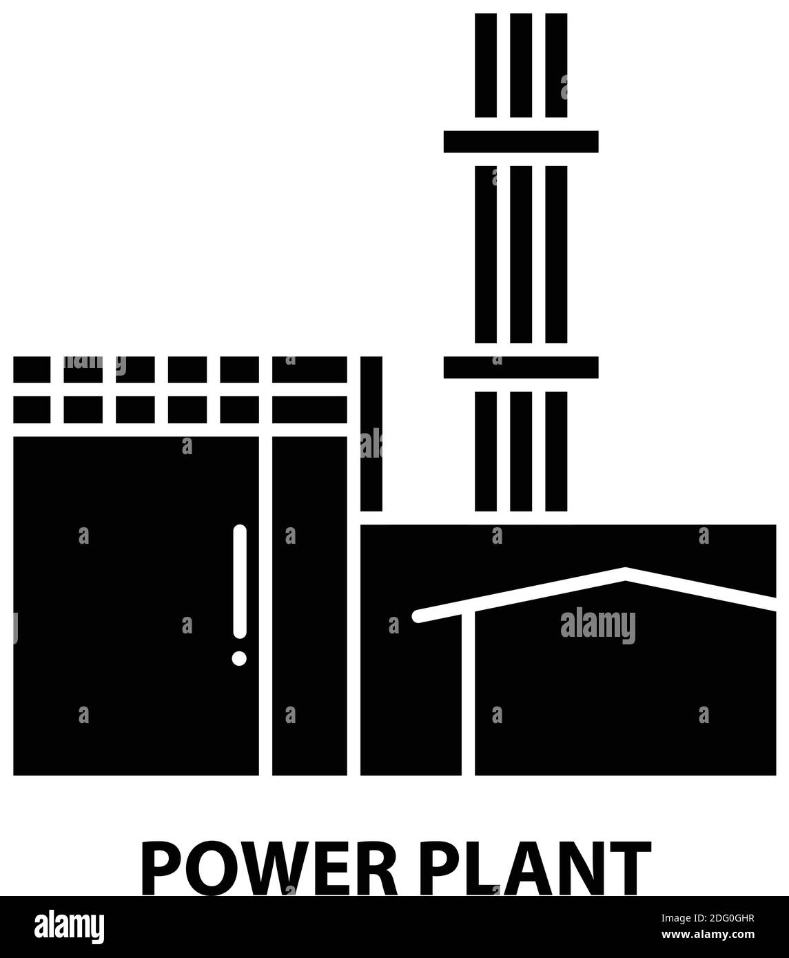 power plant symbol icon, black vector sign with editable strokes ...