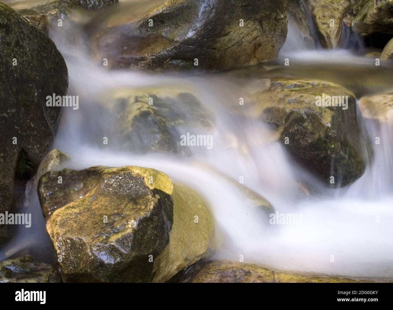 Water stream falling on a rock.Long exposure is us Stock Photo - Alamy