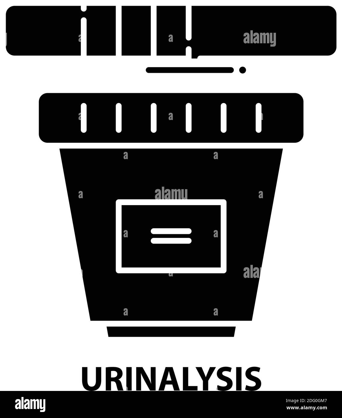 urinalysis icon, black vector sign with editable strokes, concept ...