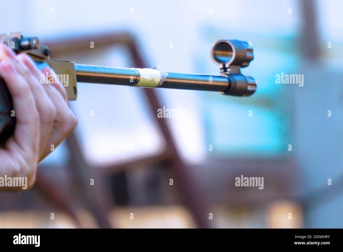 A simple Sight on a rifle. Selective focus Stock Photo - Alamy