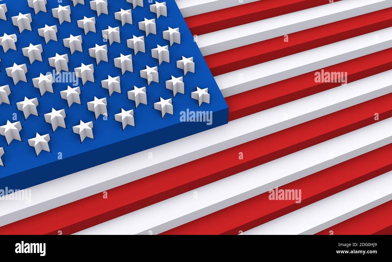 USA flag in 3d shape Stock Photo - Alamy