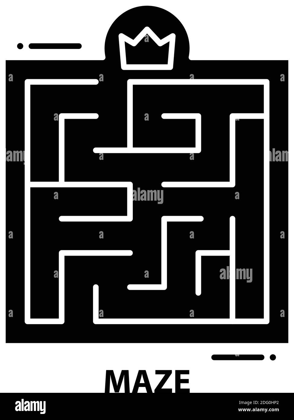 maze icon, black vector sign with editable strokes, concept ...