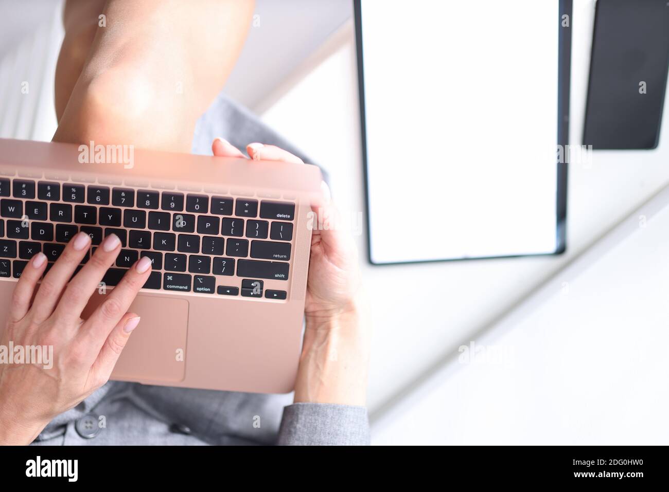 Closeup businesswoman hand typing hi-res stock photography and images ...