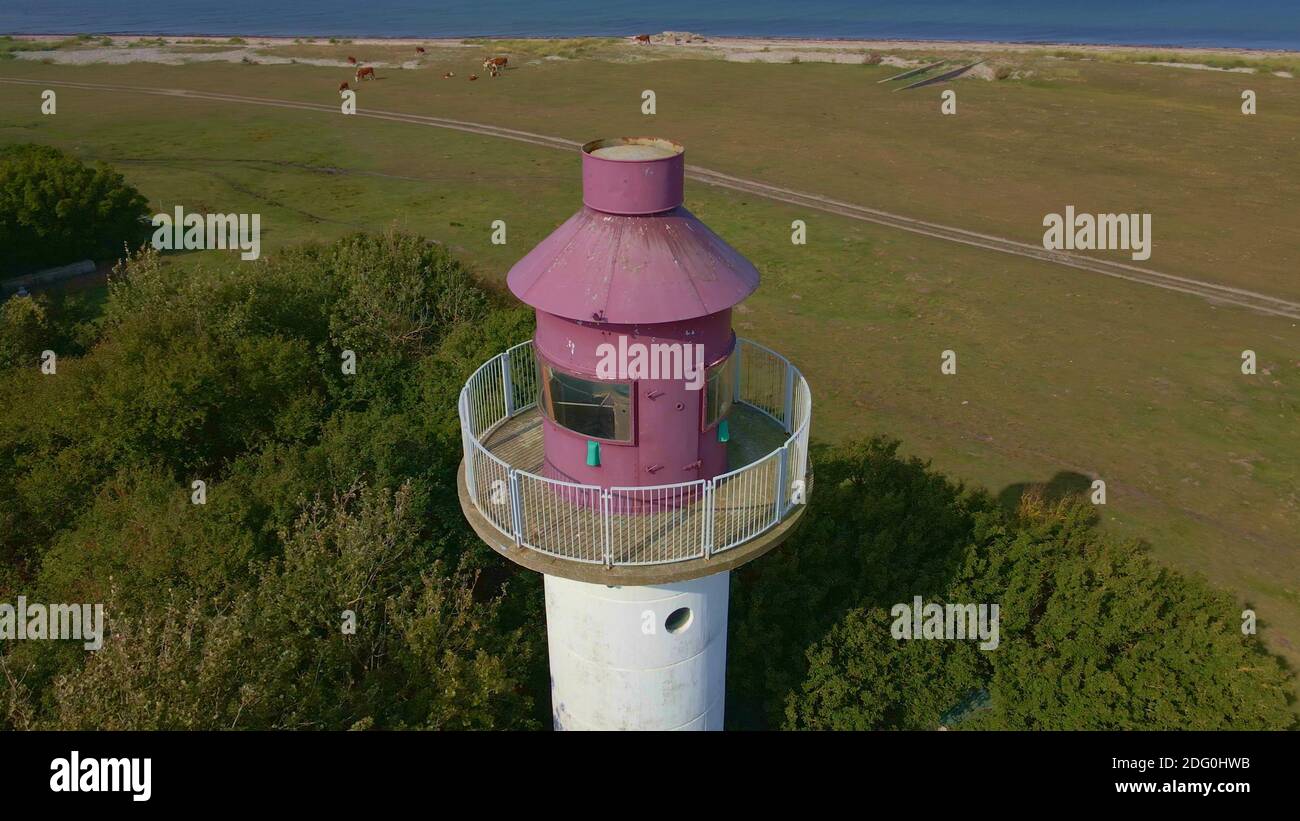 Aerial view of an old lighthouse by the sea Stock Photo - Alamy