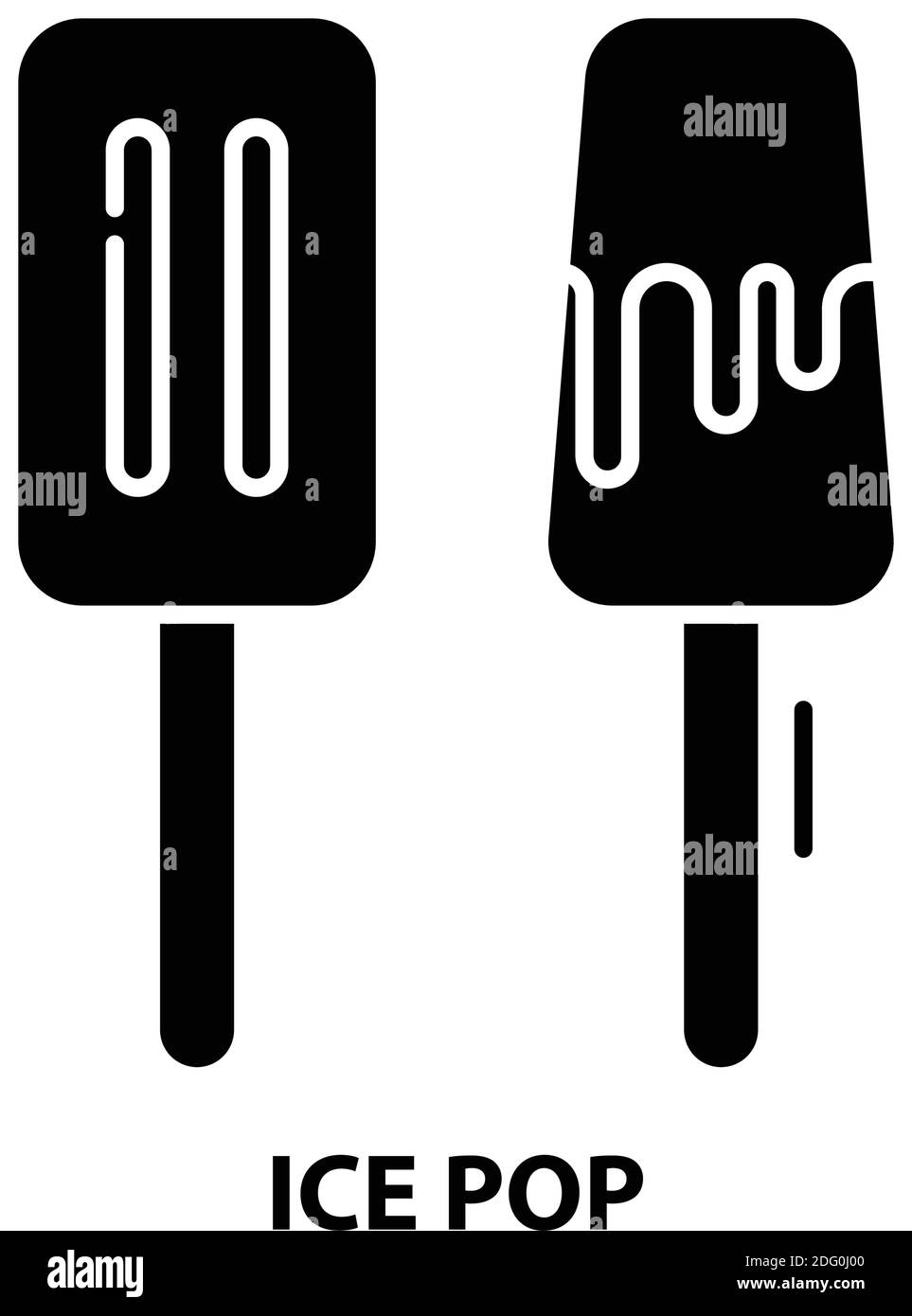 ice pop icon, black vector sign with editable strokes, concept ...