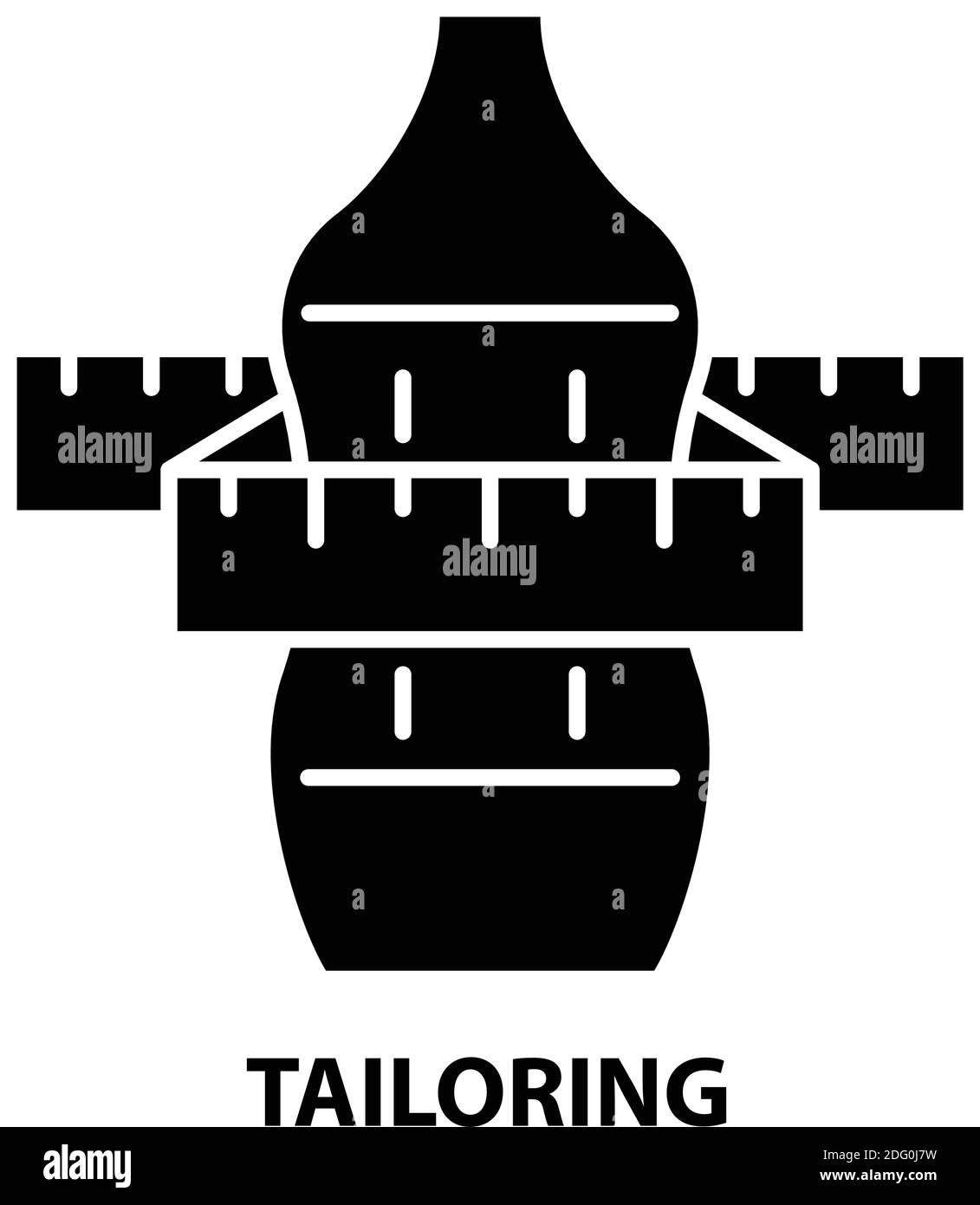 tailoring icon, black vector sign with editable strokes, concept ...