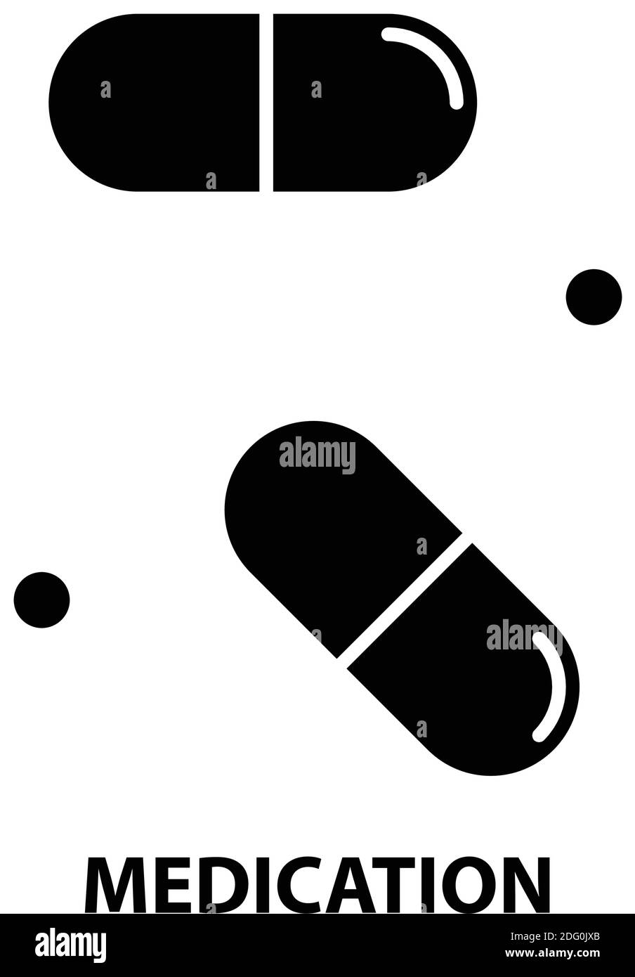 medication icon, black vector sign with editable strokes, concept ...