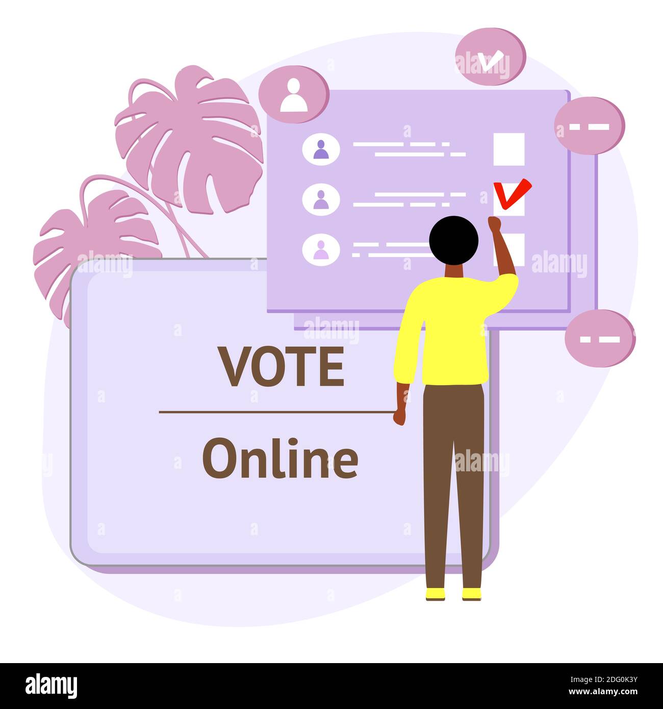 Vector illustration People vote online for candidate on tablet Election ...