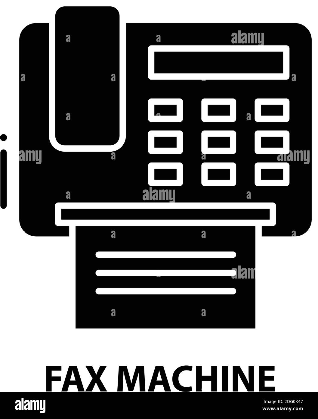 fax machine icon, black vector sign with editable strokes, concept ...