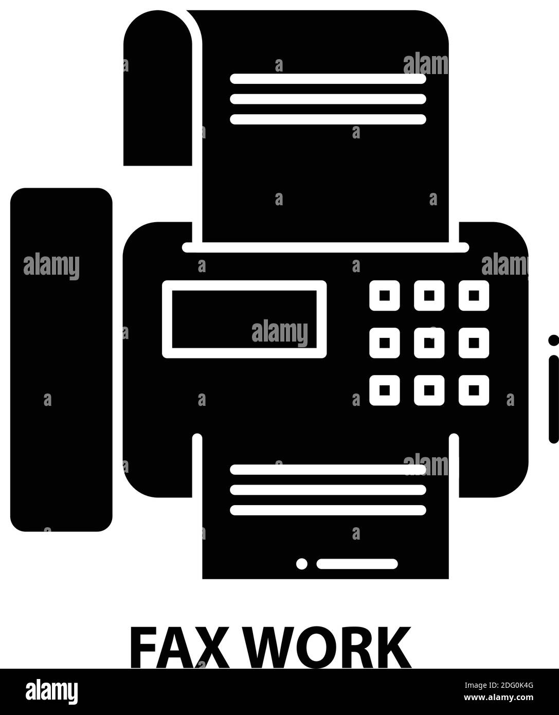 fax work icon, black vector sign with editable strokes, concept ...