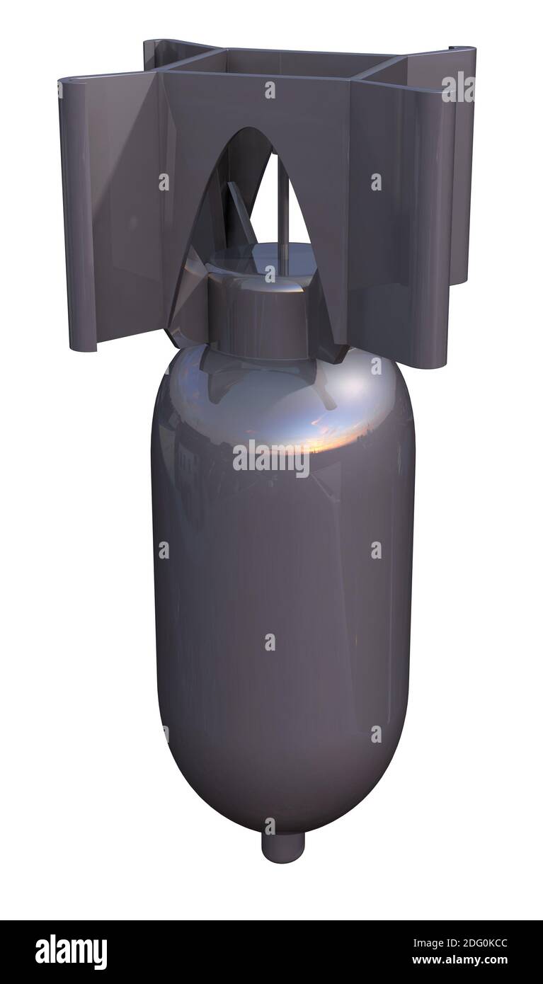 Bomb falling isolated on white Stock Photo - Alamy