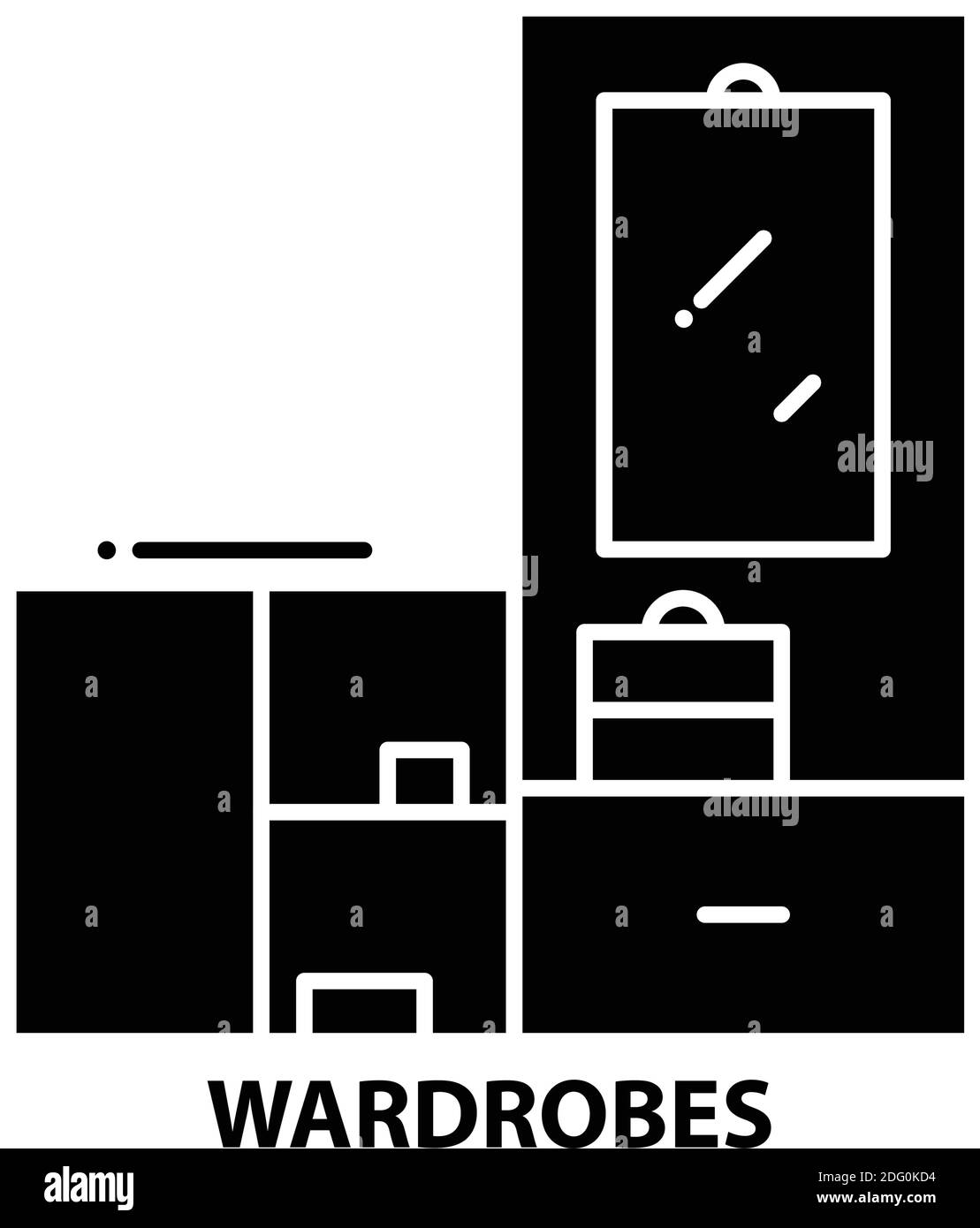 wardrobes icon, black vector sign with editable strokes, concept ...