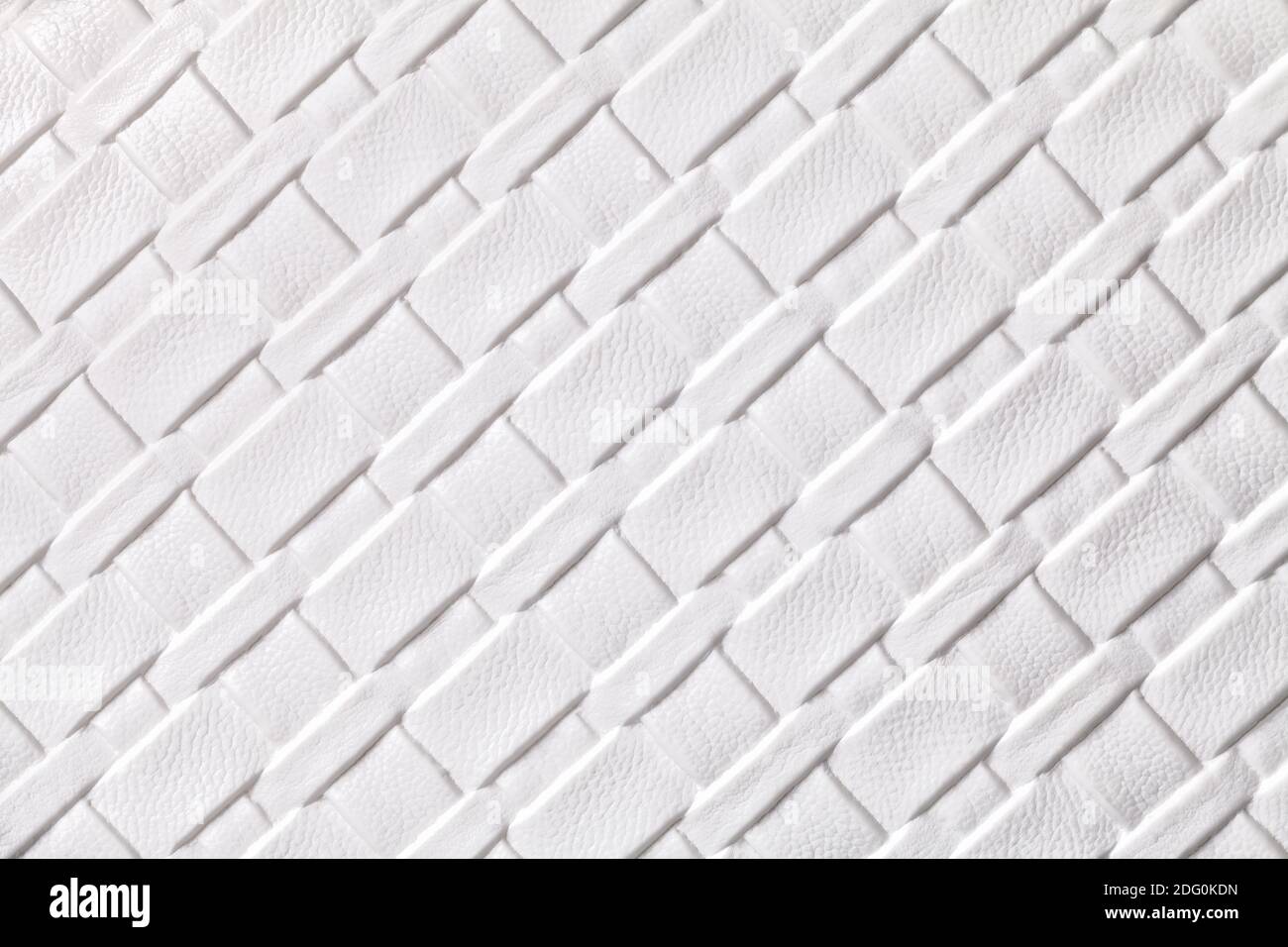Texture of white leather background with wicker pattern, macro ...