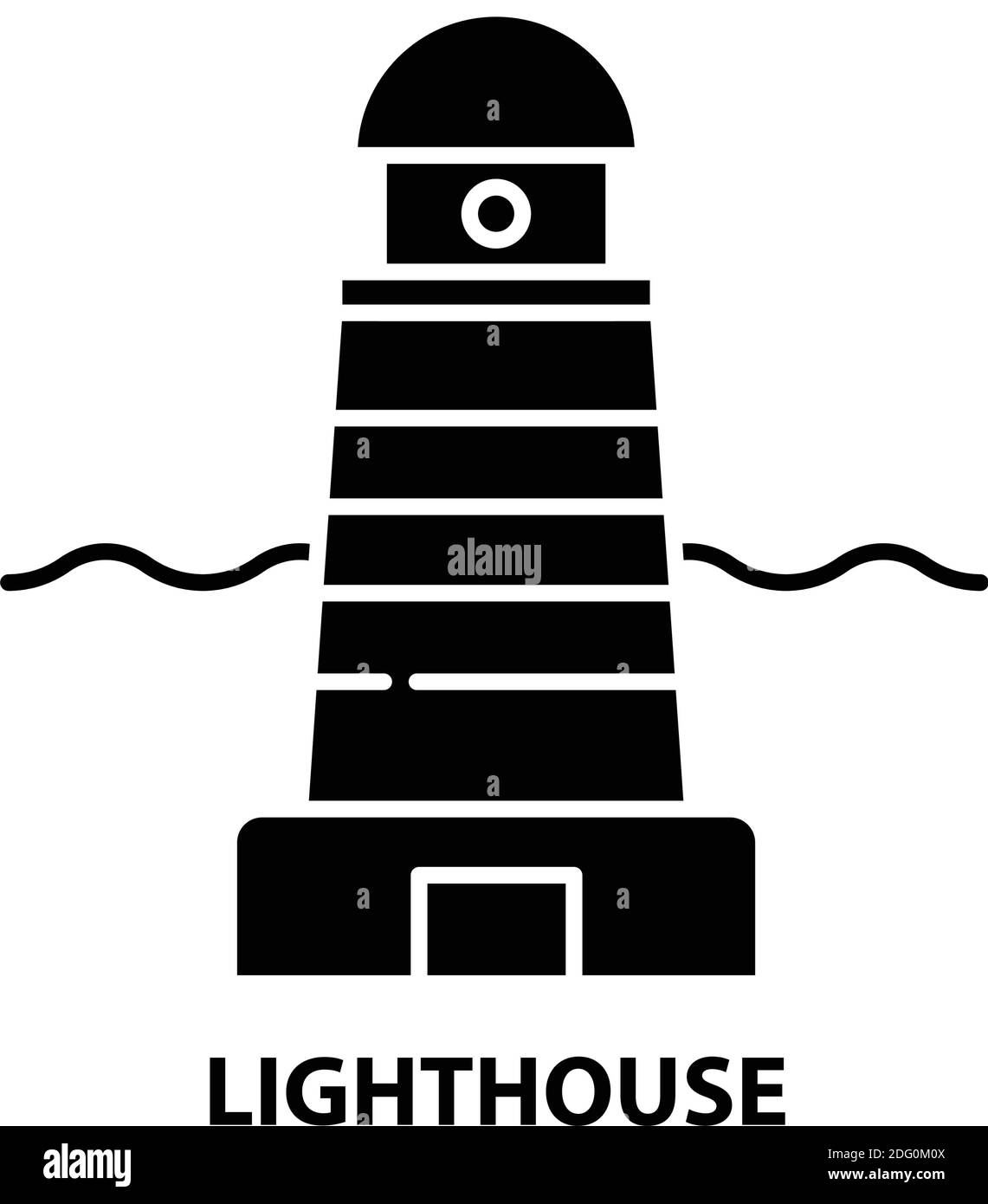 lighthouse icon, black vector sign with editable strokes, concept ...
