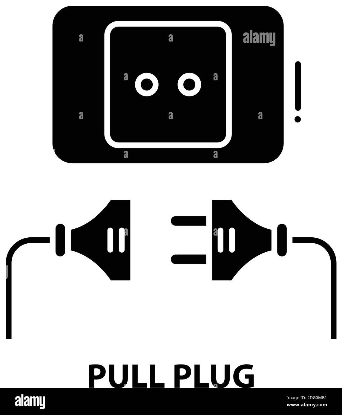 pull plug icon, black vector sign with editable strokes, concept ...