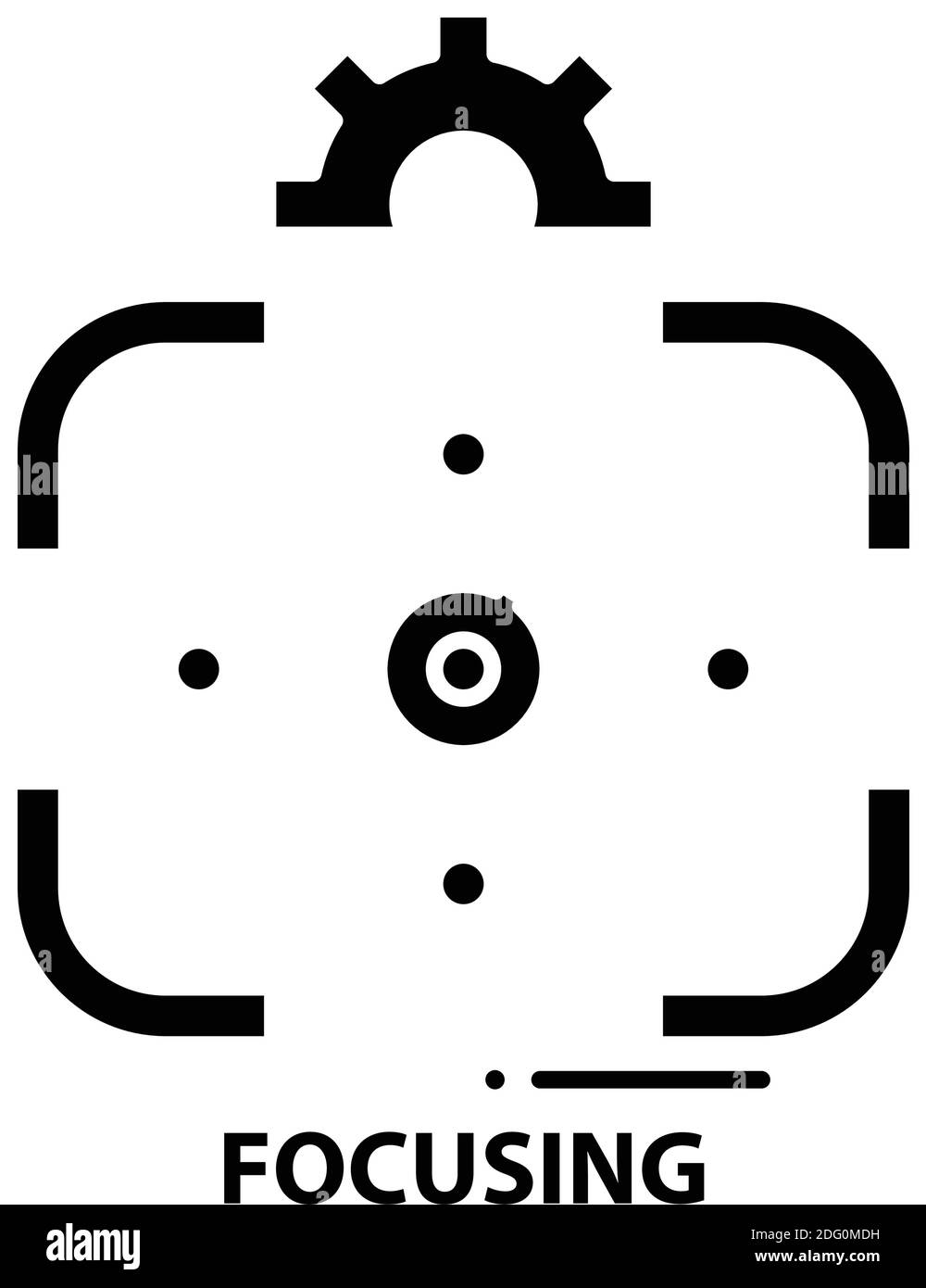focusing icon, black vector sign with editable strokes, concept ...