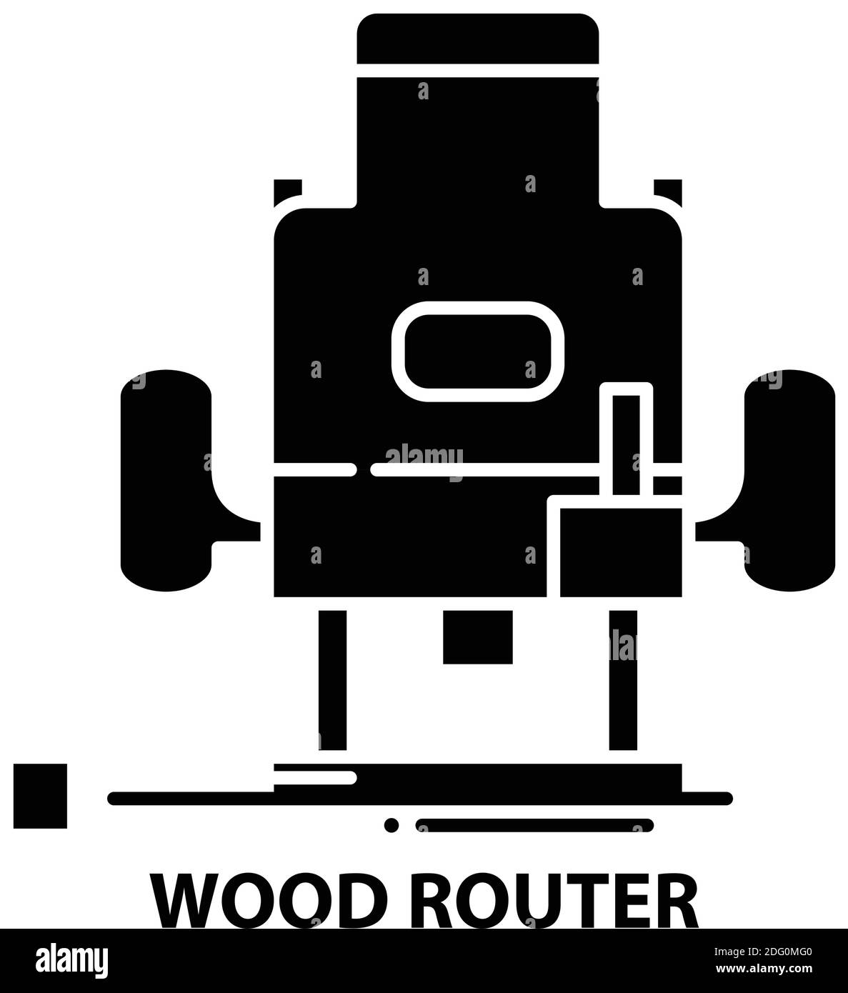 wood router symbol icon, black vector sign with editable strokes ...