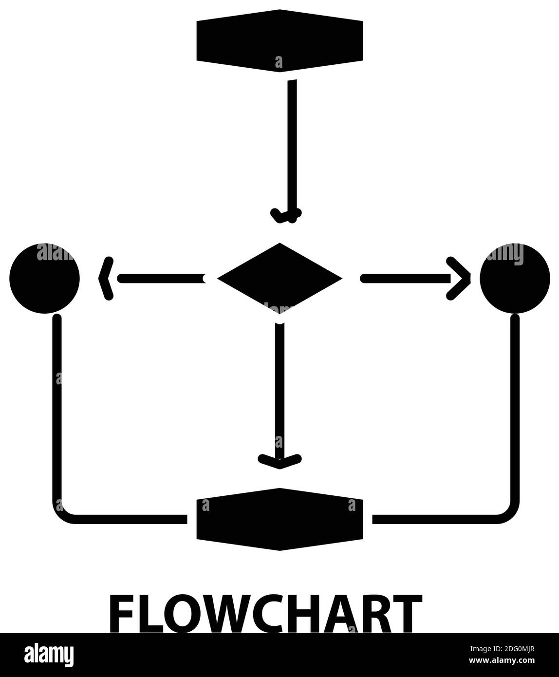 flowchart icon, black vector sign with editable strokes, concept ...