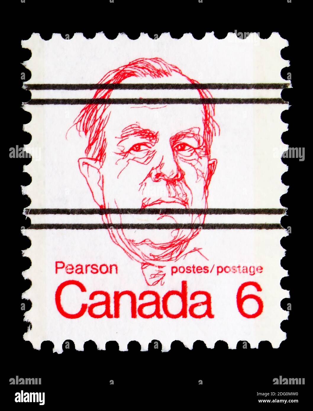 MOSCOW, RUSSIA - MAY 16, 2018: A stamp printed in Canada shows Lester ...