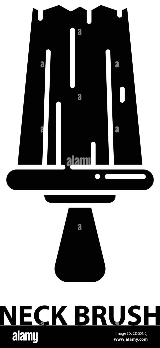 neck brush symbol icon, black vector sign with editable strokes ...