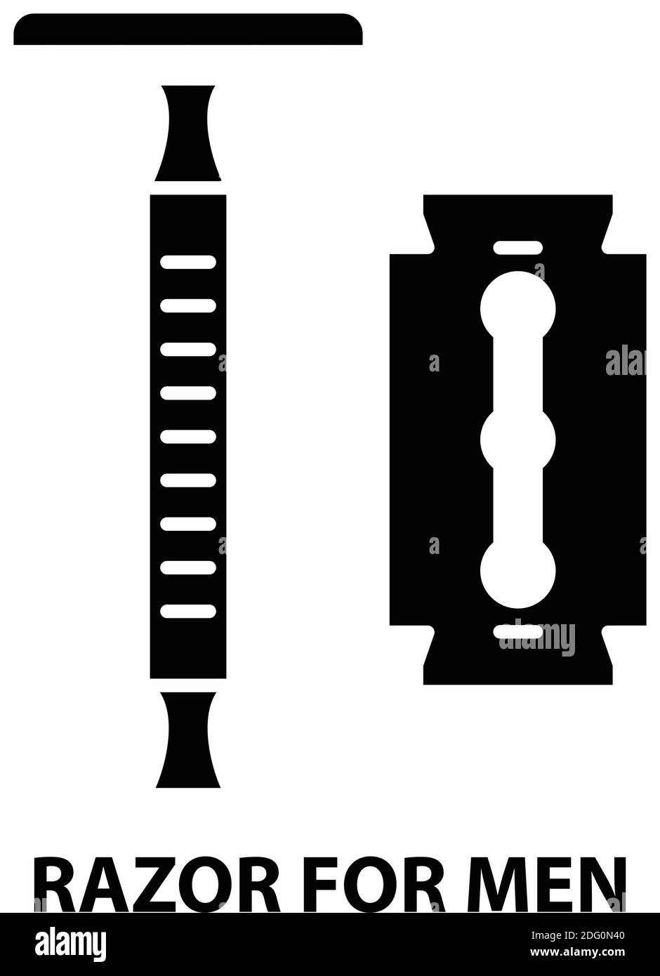 razor for men icon, black vector sign with editable strokes, concept ...