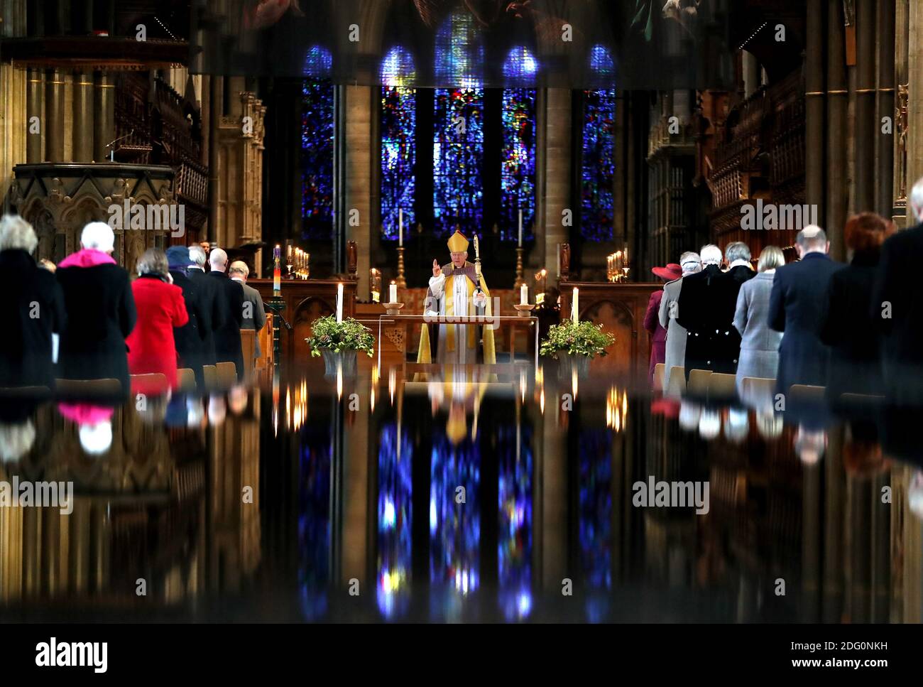 The Bishop of Salisbury Nicholas Holtam speaks during a service in ...