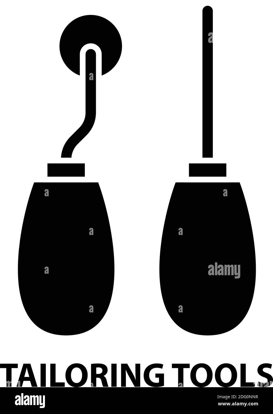 tailoring tools icon, black vector sign with editable strokes, concept ...