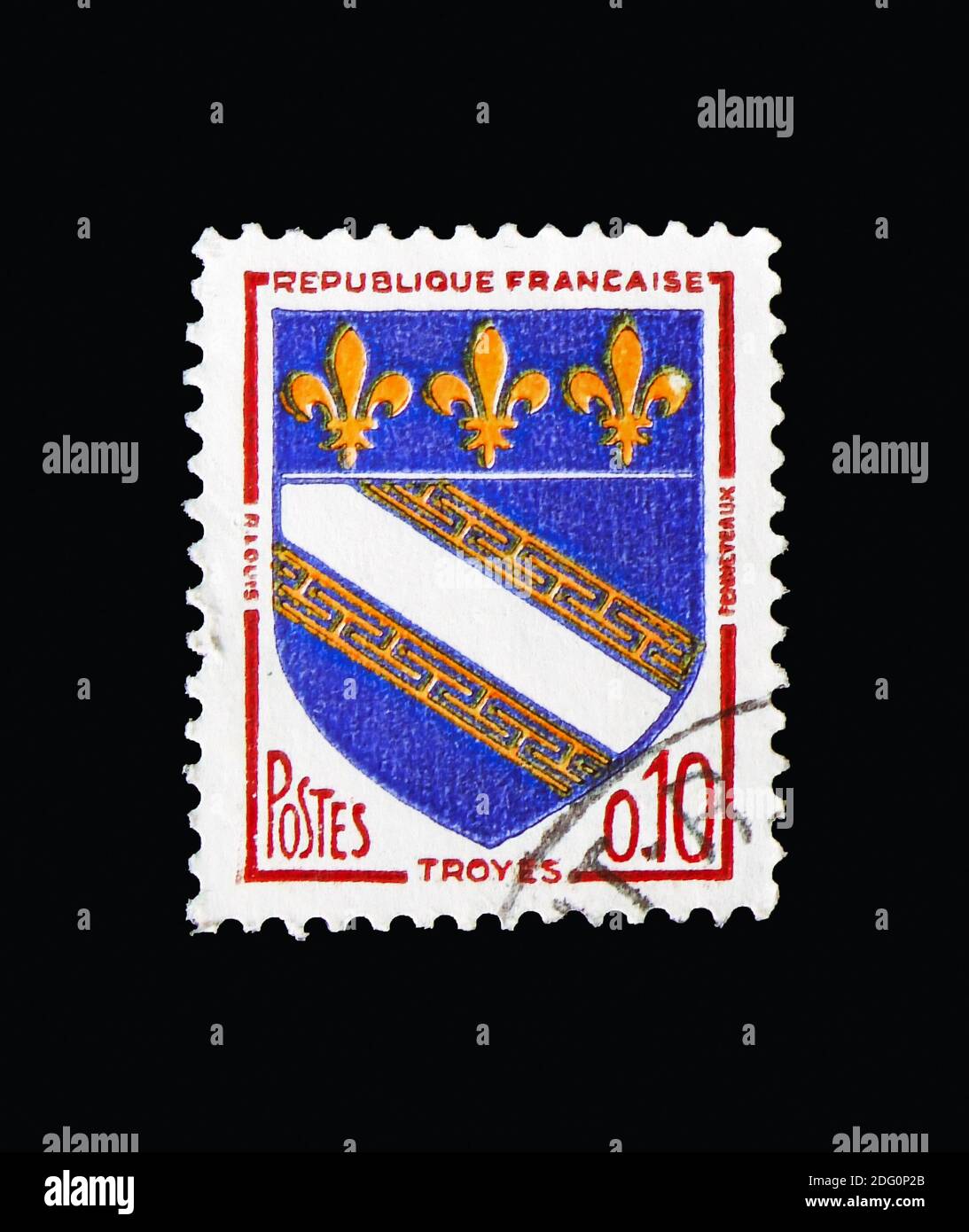 MOSCOW, RUSSIA - AUGUST 18, 2018: A stamp printed in France shows ...