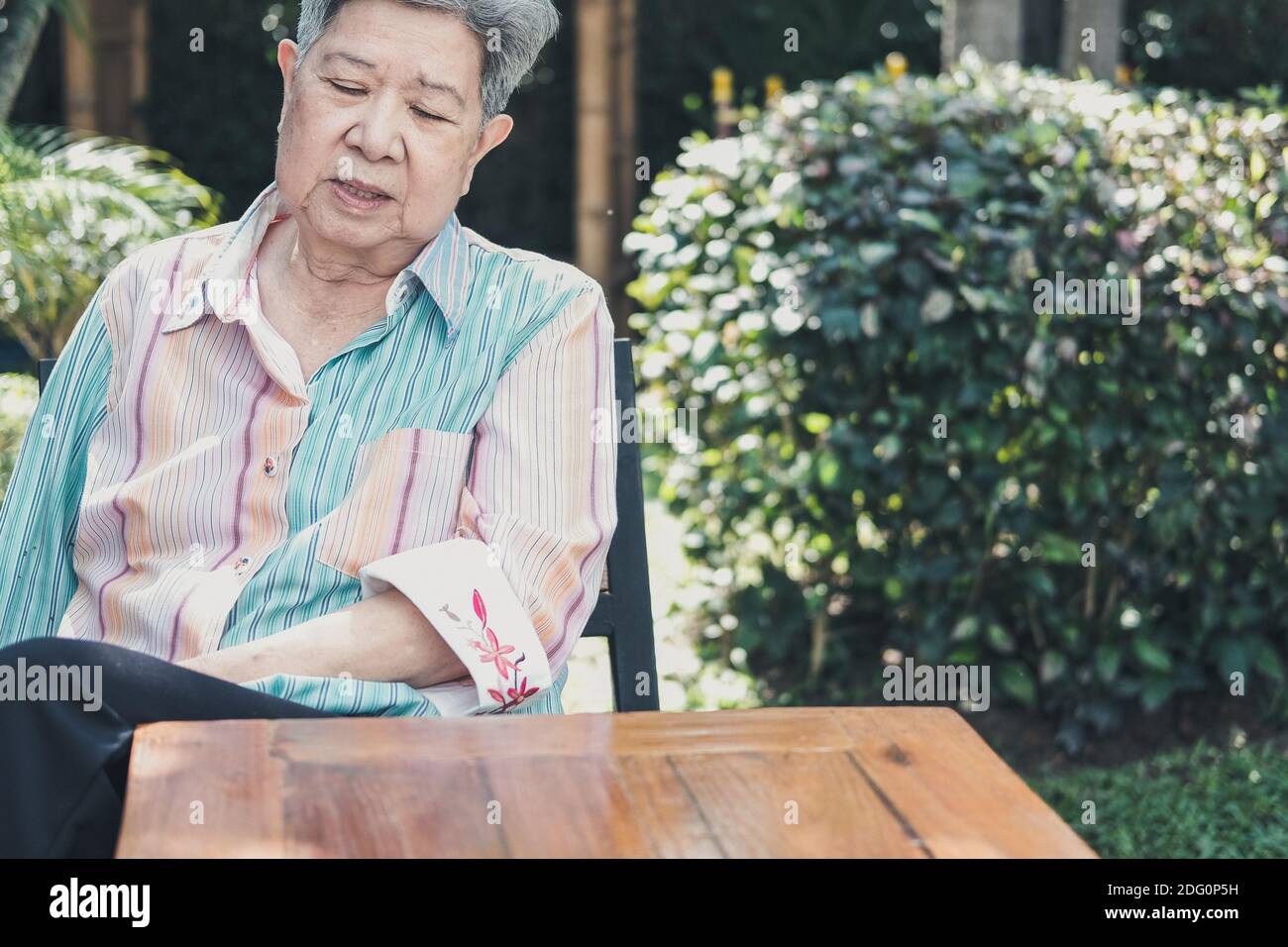 stressed depressed fatigued sad upset asian old asian elderly senior ...