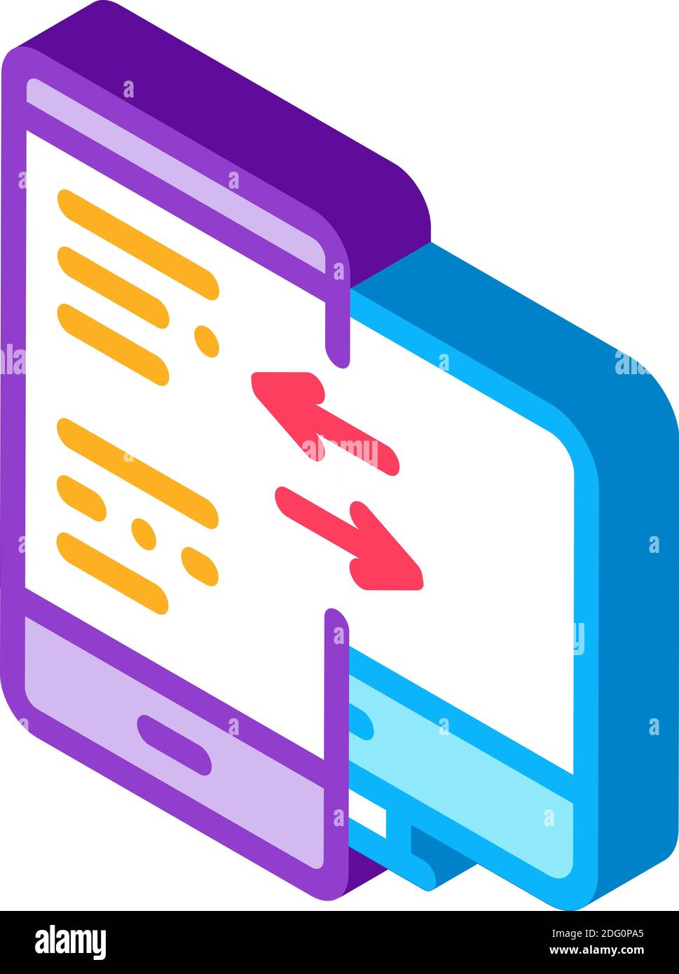 adaptive site for computer screen and phone isometric icon vector ...